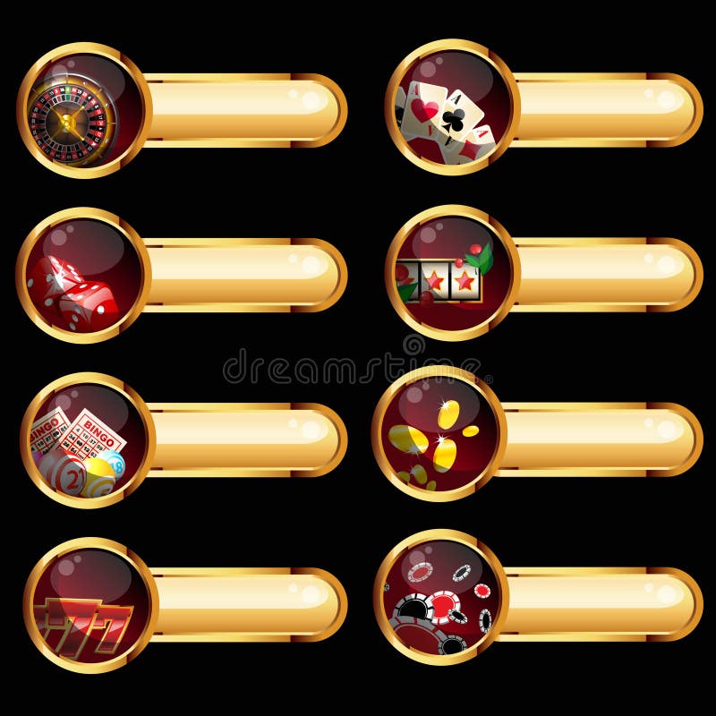 The Set of Vector Casino Elements or Icons Stock Vector - Illustration ...