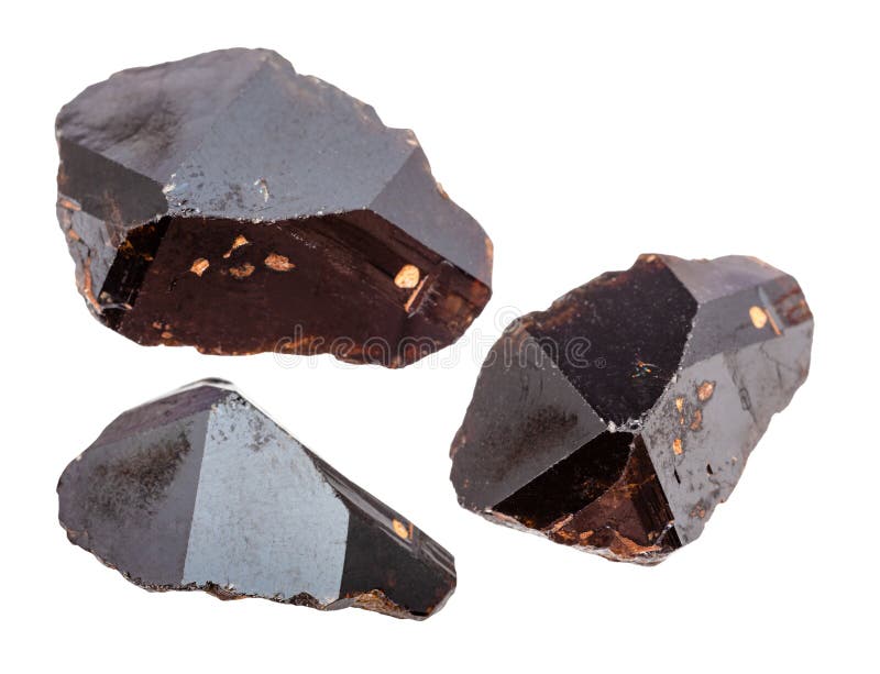 Raw Crystal of Cassiterite Stone on White Stock Image - Image of ...