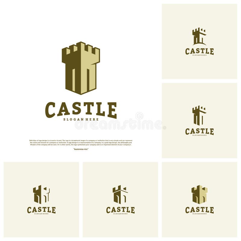 Castle Logo Design Concept Vector. Castle Tower Logo Template Vector ...