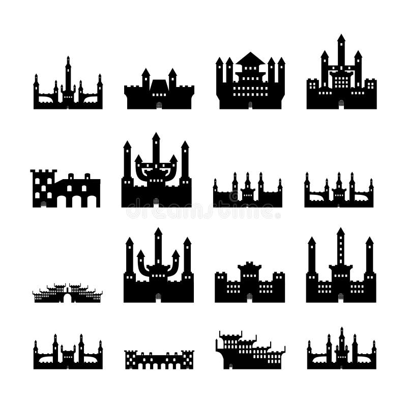 Vector Silhouette Castles Background Stock Illustrations – 312 Vector Silhouette Castles ...