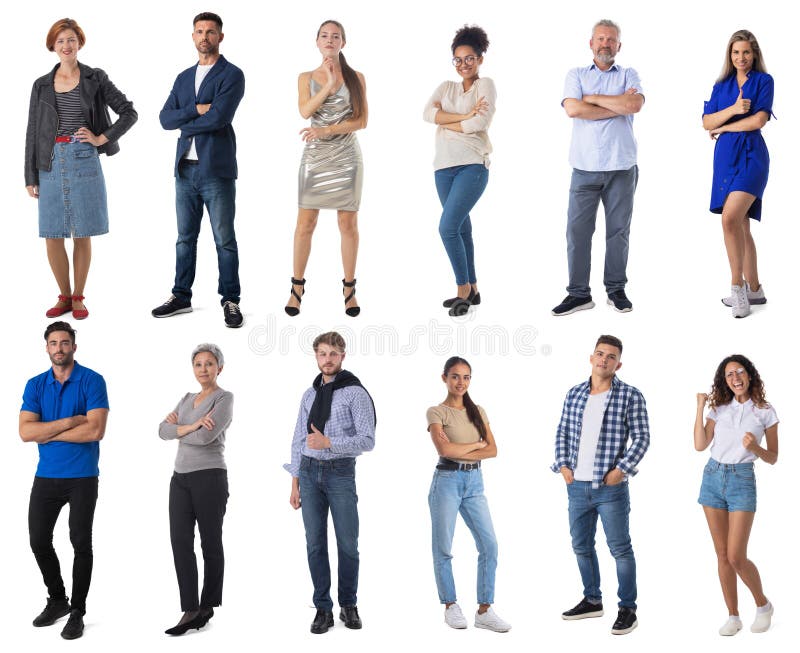 Set of Casual People Full Portraits Stock Image - Image of caucasian ...
