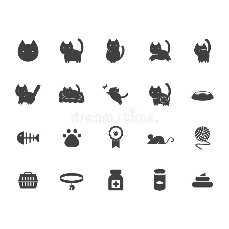 Set of Cat Icons. Vector Illustration Decorative Design Stock Vector ...