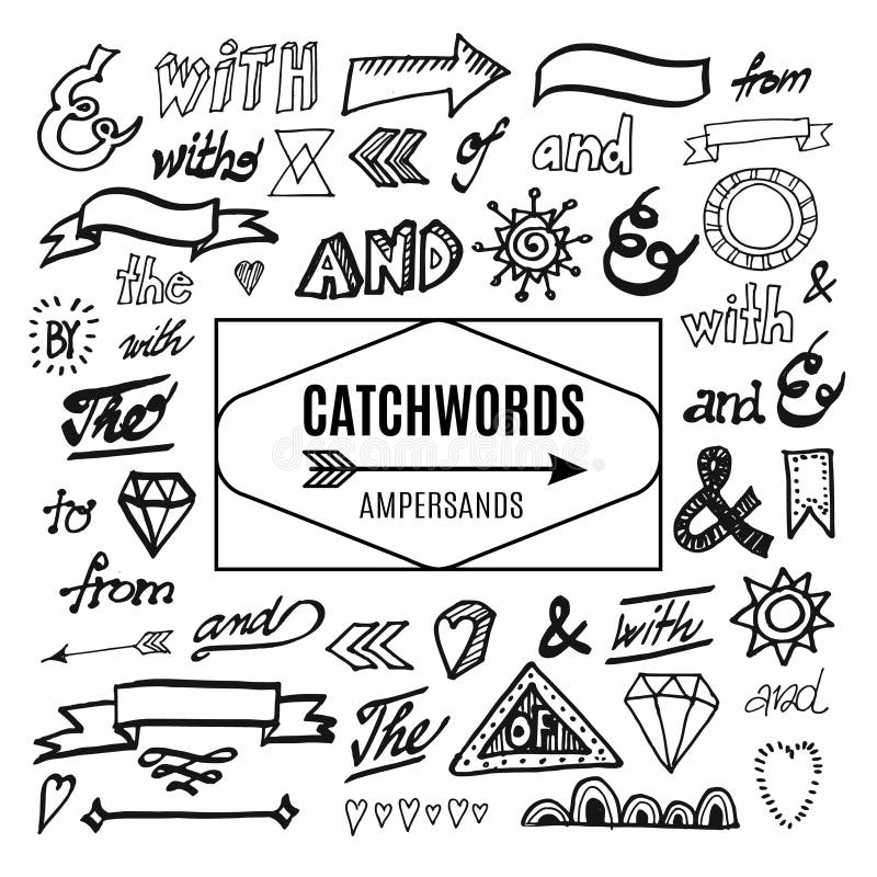 Catchwords Decorative Set stock vector. Illustration of ornament - 51043870
