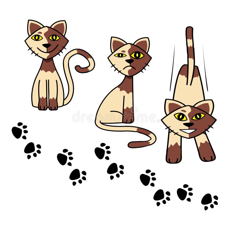 Set cats foot vector icon stock vector. Illustration of design - 65600800