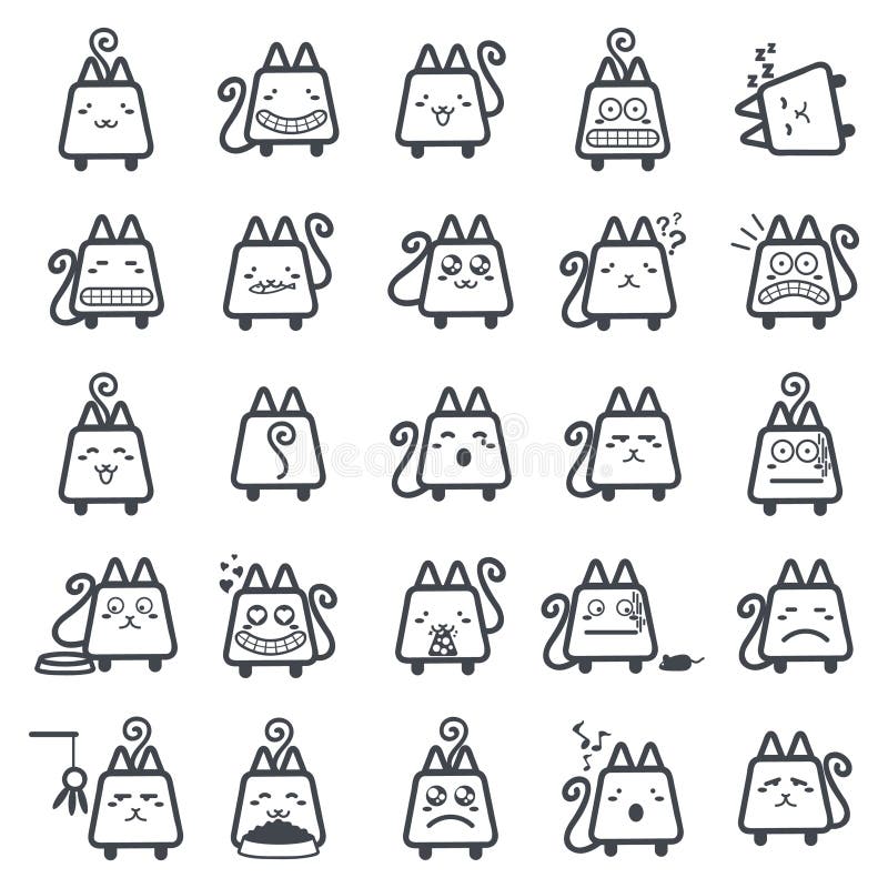 Set of Cats. Vector Illustration Decorative Design Stock Vector ...