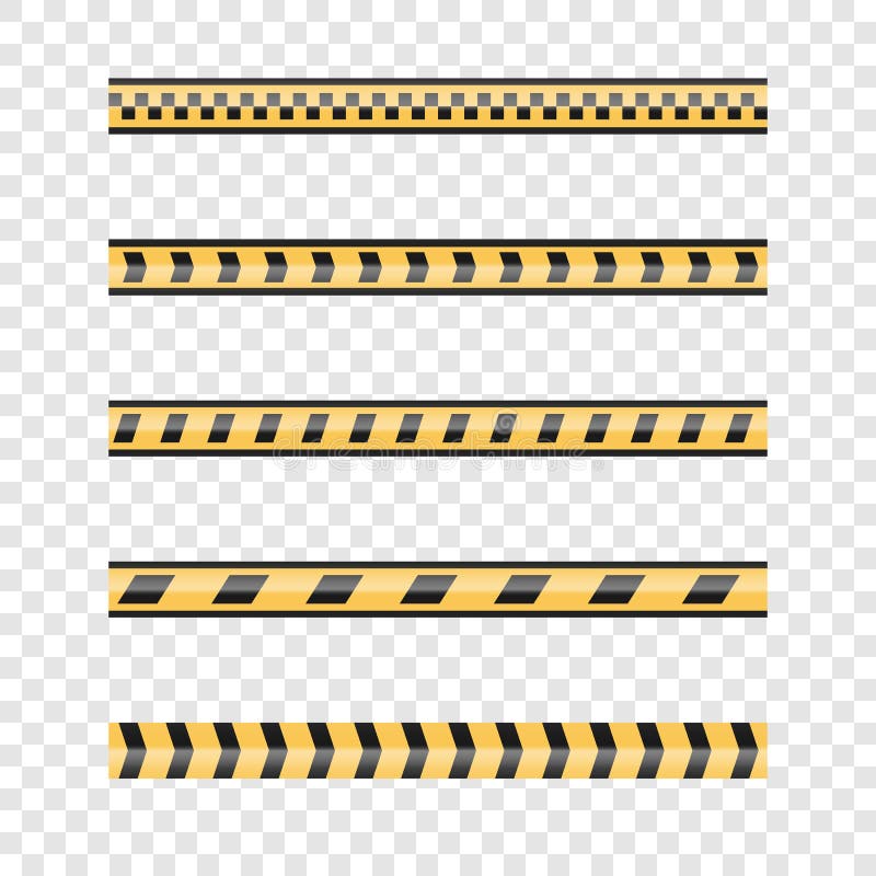 Set of Caution Danger Tapes. Warning Security Vector. Barricade Lines ...