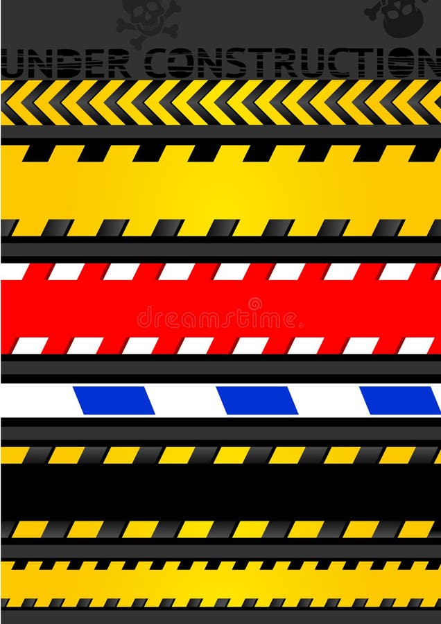 Set Caution Tapes, Seamless Strip. Stock Vector - Illustration of ...