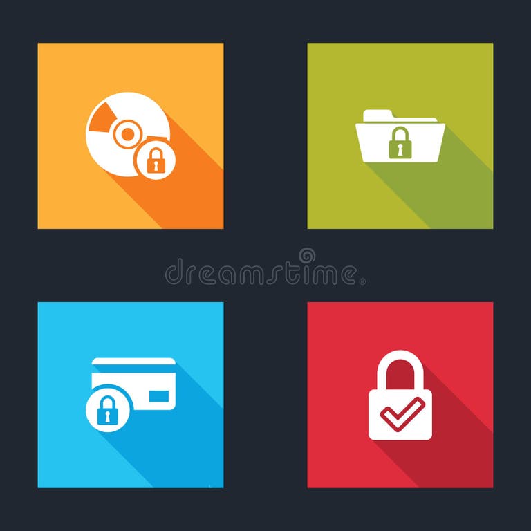 Set CD or DVD Disk with Lock, Folder and, Credit Card and Lock Check ...