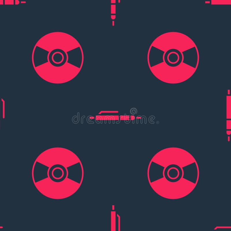 Set CD or DVD Disk and Pen on Seamless Pattern. Vector Stock Vector ...