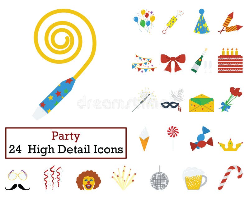 Set of 24 Celebration Icons Stock Vector - Illustration of money ...
