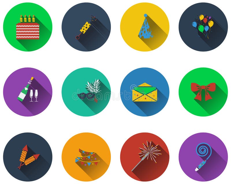 Set of celebration icons stock vector. Illustration of birthday - 57648055