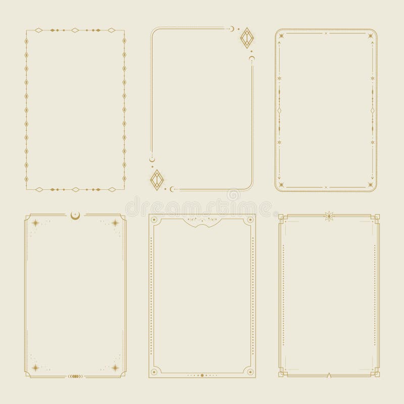 Set of Celestial Tarot Card Frame Border Templates. Celestial Esoteric ...