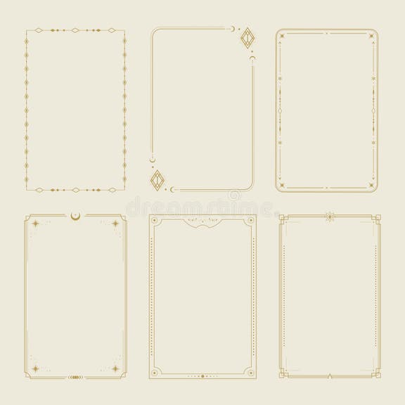 Set of Celestial Tarot Card Frame Border Templates. Celestial Esoteric ...