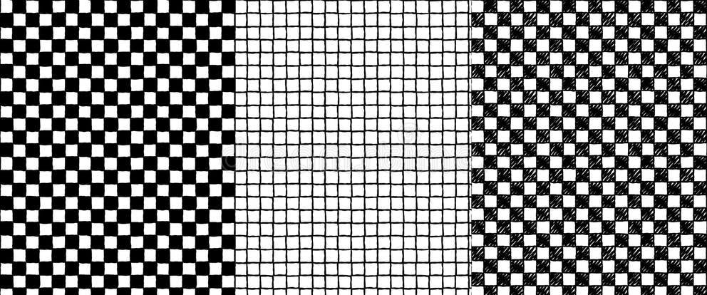 Set of Cell Patterns, Seamless Pattern Popular Grid Pattern Stock ...