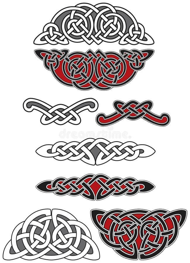 Set of Celtic Design Elements Stock Vector - Illustration of tattoo ...