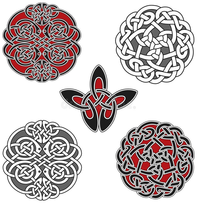 Set of Celtic Design Elements Stock Vector - Illustration of indigenous ...