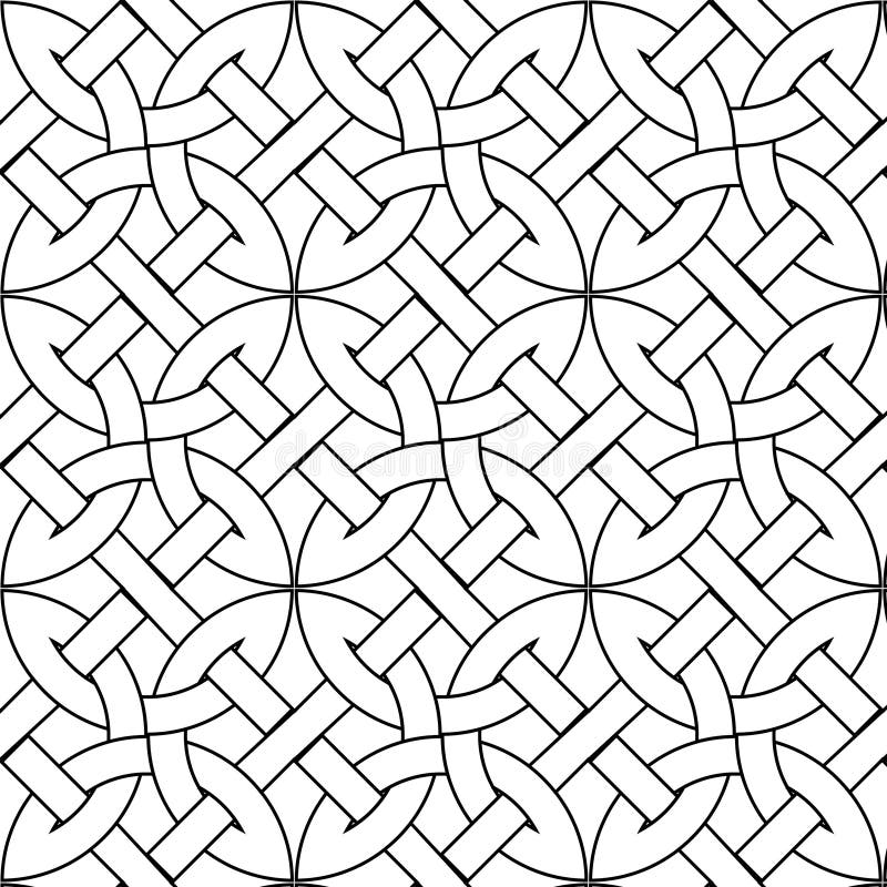 Set of Celtic Knot Seamless Pattern Georgian Style Isolated on White ...