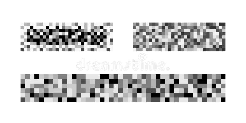 Set of Censor Blur Textures. Gray Pixel Mosaic Backgrounds Stock Vector ...
