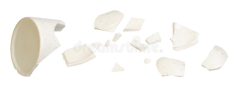 Set of Ceramic Fragments of Broken Vase Isolated Stock Image - Image of ...