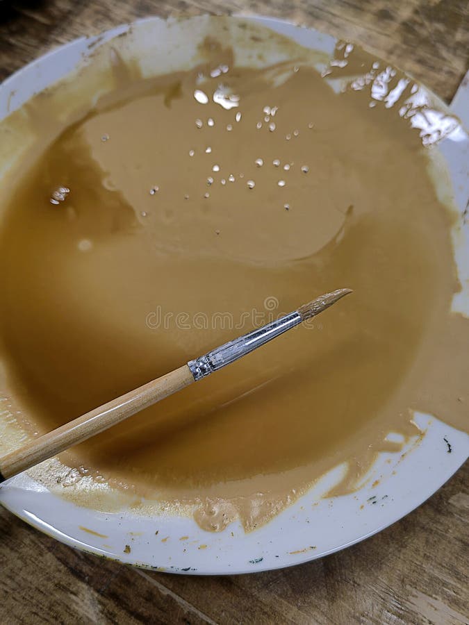 Set of Ceramic Lacquer Paint in a Artist Studio Stock Illustration ...