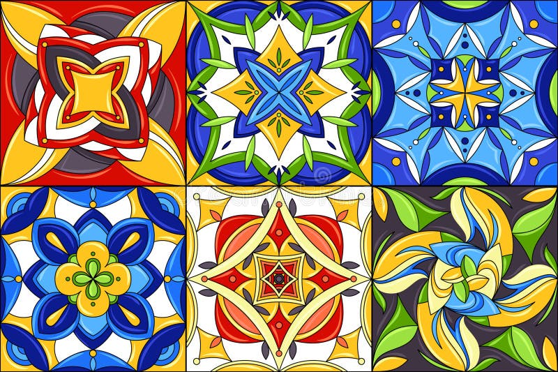 Set of Ceramic Tile Patterns. Gorgeous Seamless Patterns Stock Photo ...