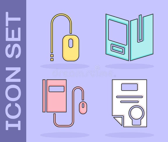 Set Certificate Template, Computer Mouse, Electronic Book with Mouse ...