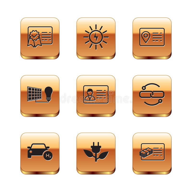 Set Certificate Template, Hydrogen Car, Electric Saving Plug in Leaf ...