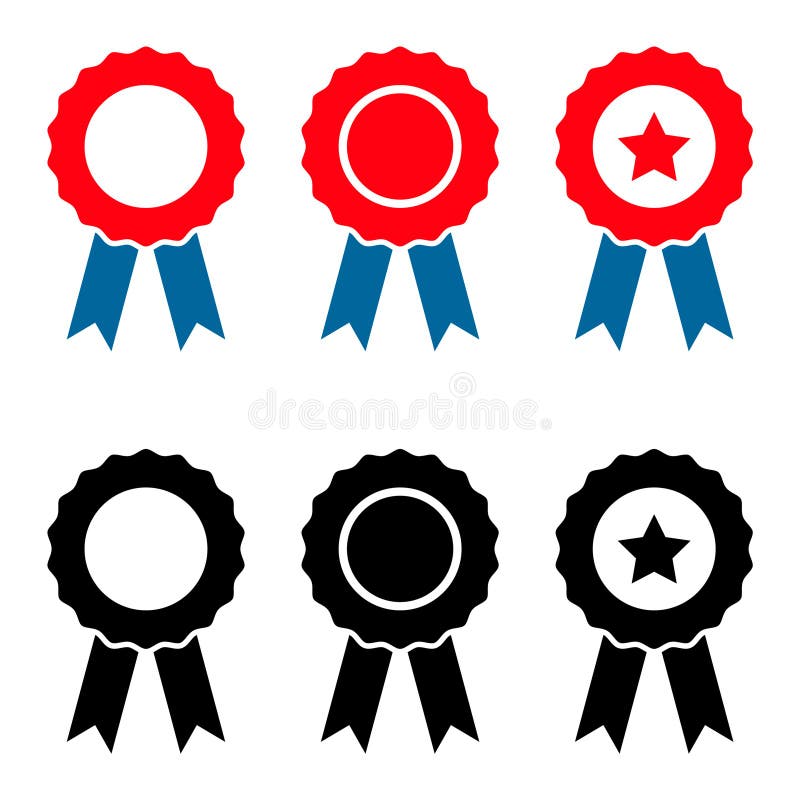 Set of Certification Seal Award Icon, Ribbon Web Stamp Symbol, Label ...