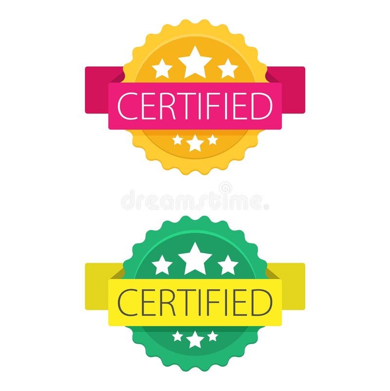 Set of Certified Stamp or Seal Vector Sign Isolated on White Background ...