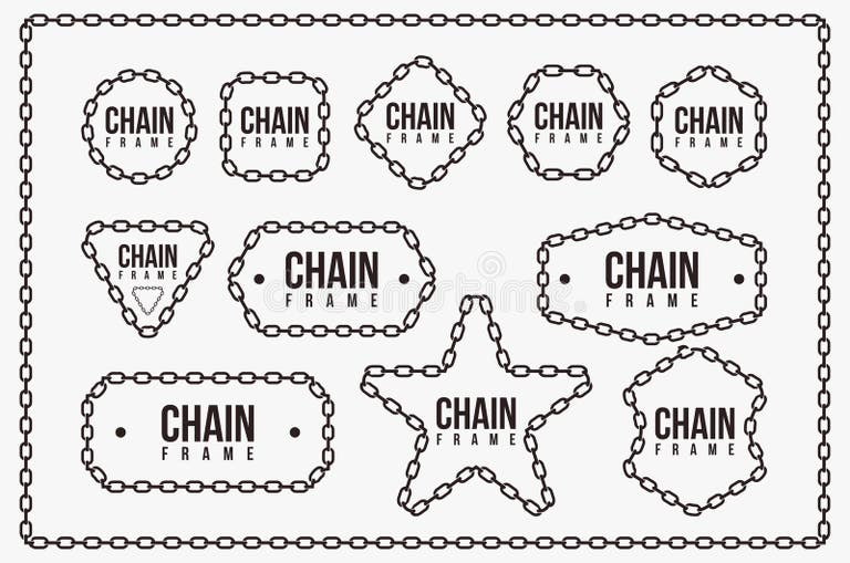 Set of Chain Frame Vector Badge Emblem Label Stock Vector ...