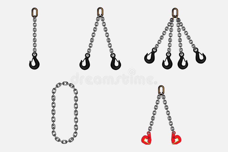 A Set of Chain Slings. Vector Graphics Stock Vector - Illustration of ...