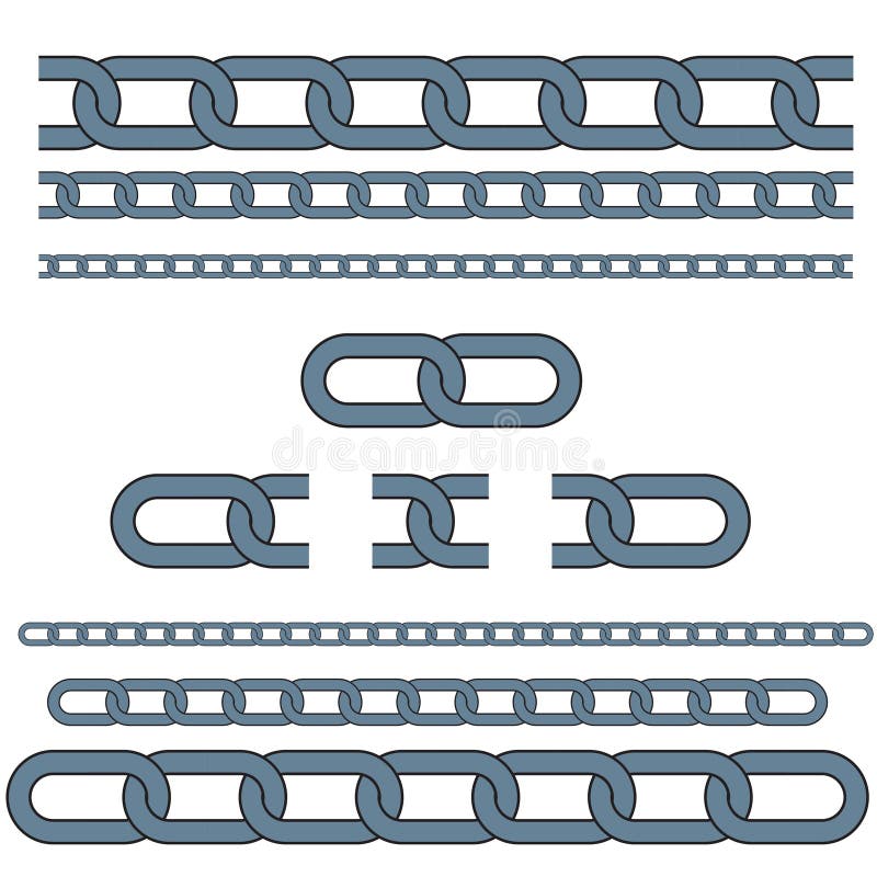 Set of chains on white stock photo. Illustration of golden - 300136718