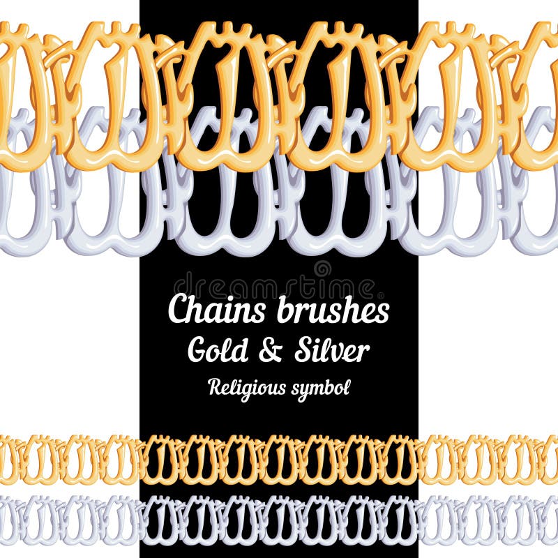 Set of Chains Metal Brushes - Gold and Silver Stock Vector ...