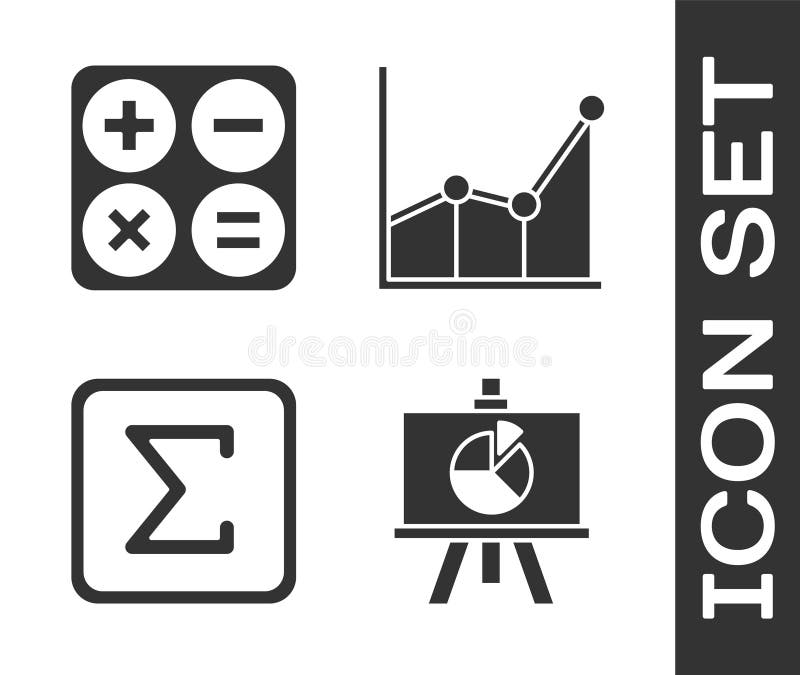 Set Chalkboard with Diagram, Calculator, Sigma Symbol and Graph ... Set Chalkboard with Diagram, Calculator, Sigma Symbol and Graph ...