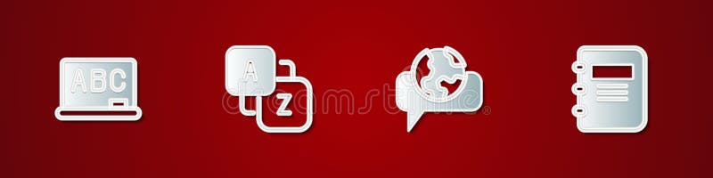 Set Chalkboard, Vocabulary, Learning Foreign Languages and Notebook ...