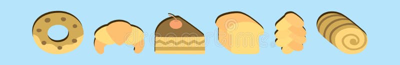 Set of Challah Bread Cartoon Icon Design Template with Various Models ...