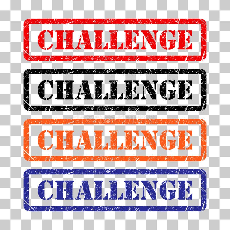 Set of Challenge Stamp Symbol, Label Sticker Sign Button, Text Banner ...