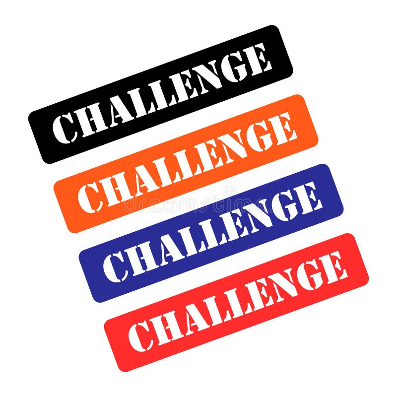 Set of Challenge Stamp Symbol, Label Sticker Sign Button, Text Banner ...