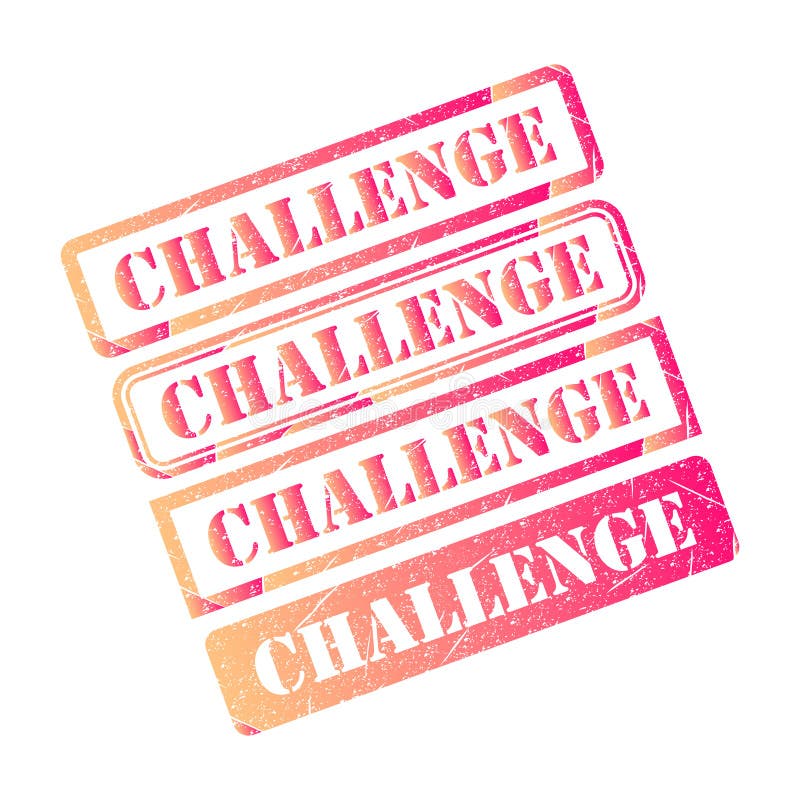 Set of Challenge Stamp Symbol, Label Sticker Sign Button, Text Banner ...