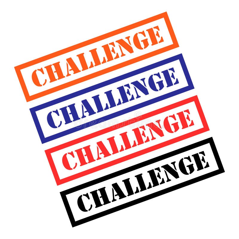 Set of Challenge Stamp Symbol, Label Sticker Sign Button, Text Banner ...