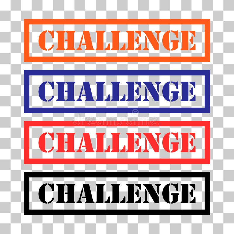 Challenge Stamp Symbol, Label Sticker Sign Button, Text Banner Vector ...