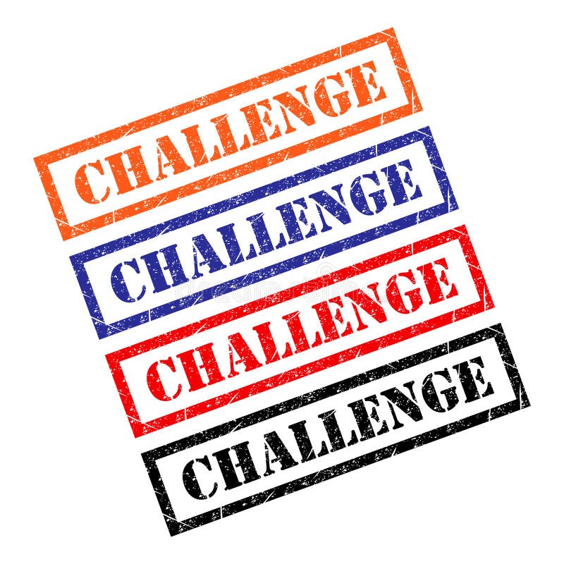 Set of Challenge Stamp Symbol, Label Sticker Sign Button, Text Banner ...