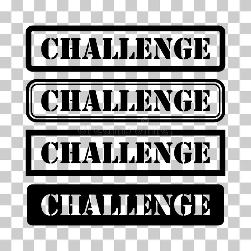 Set of Challenge Stamp Symbol, Label Sticker Sign Button, Text Banner ...