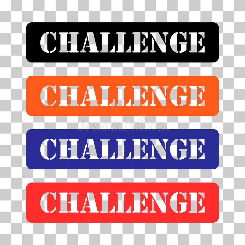Set of Challenge Stamp Symbol, Label Sticker Sign Button, Text Banner ...