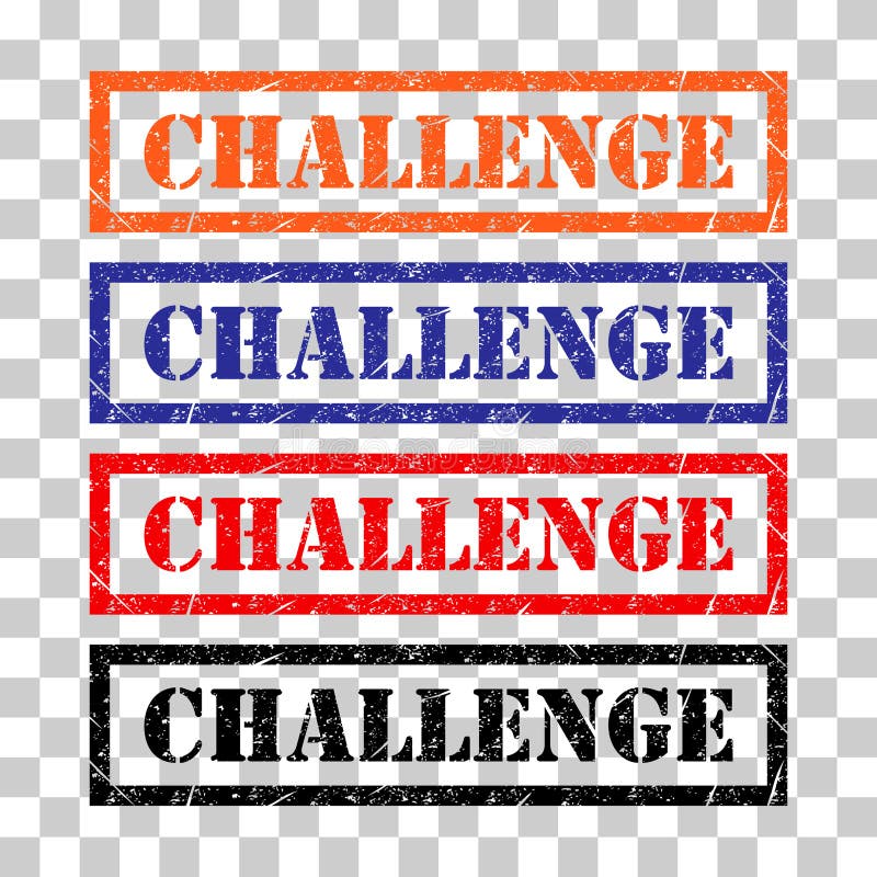 Set of Challenge Stamp Symbol, Label Sticker Sign Button, Text Banner ...