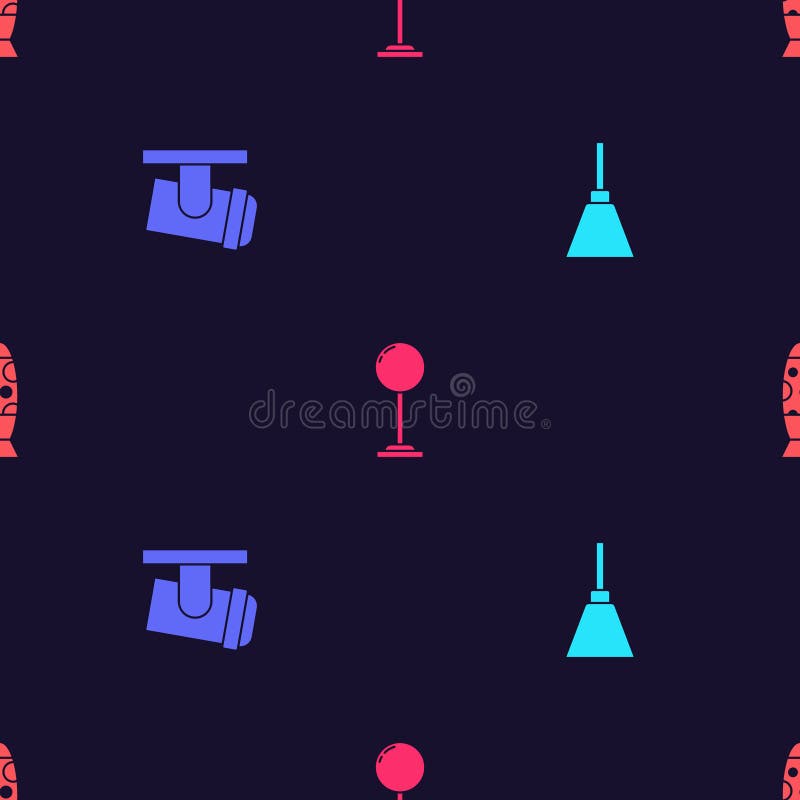 Set Chandelier, Led Track Lights Lamps, Floor and on Seamless Pattern ...