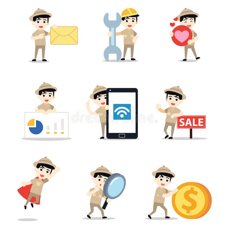 Male Explorer, Illustration Stock Vector - Illustration of male, study ...