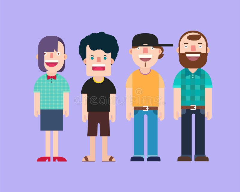 Urban Character Set In Different Poses. Simple Stock Vector ...