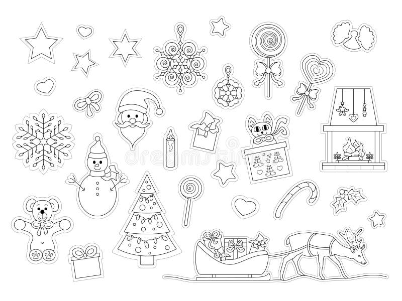 Set of Characters and Decor. Christmas Theme Stock Vector ...