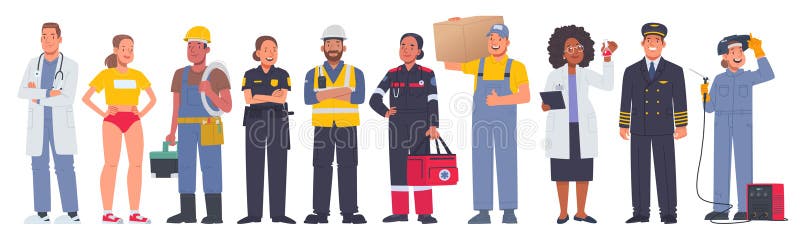 Set of Characters of Men and Women of Various Professions. People ...
